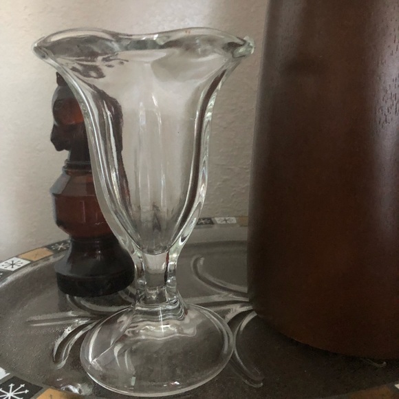 American Vintage | Dining | Vintage Clear Fluted Glass Custard Cup ...